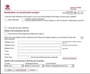 How to raise the HSE form F10 under CDM 2015 Regulations